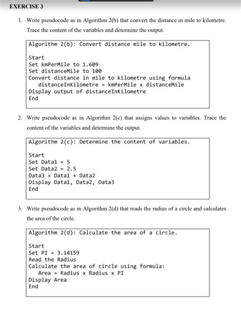 Solved Exercise 3 1 Write Pseudocode As In Algorithm 2b