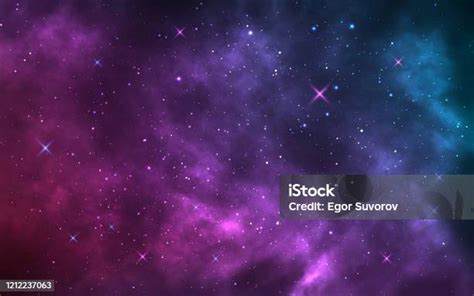 공간 배경입니다 현실적인 별이 빛나는 밤입니다 코스모스와 빛나는 별 은하수와 스타 더스트 성운과 색상 은하 매직 무한 우주 벡터