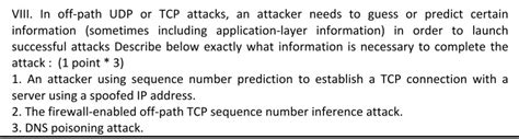 Viii In Off Path Udp Or Tcp Attacks An Attacker