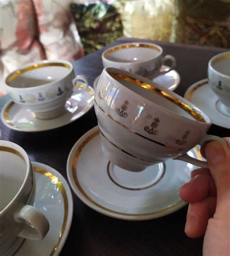 Чашка блюдце Городница фарфор СССР посуда чайная пара сервиз 365 грн Посуд кухонне