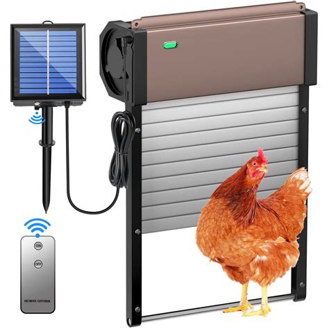 Automatic Chicken Coop Door Solar Powered Chicken Door With Timer And Light Sensor Full Aluminum