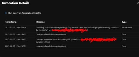 I Am Facing Unexpected End Of Request Content In Function Linux App Microsoft Qanda