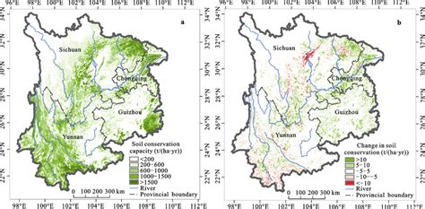 Spatial Pattern A And Changes B Of Soil Conservation Capacity Download Scientific Diagram