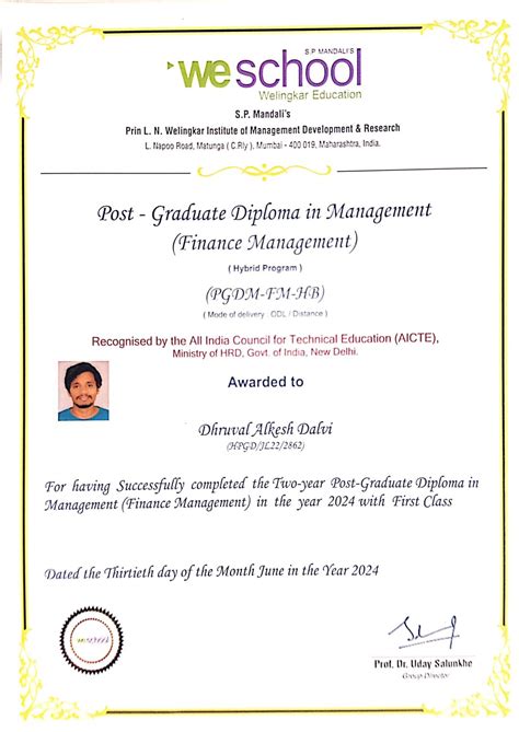 Completing My Pgdm With First Class Marks Has Not Only Boosted My