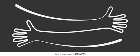 Simple Line Creating Hug Drawing Vector Stock Vector Royalty Free