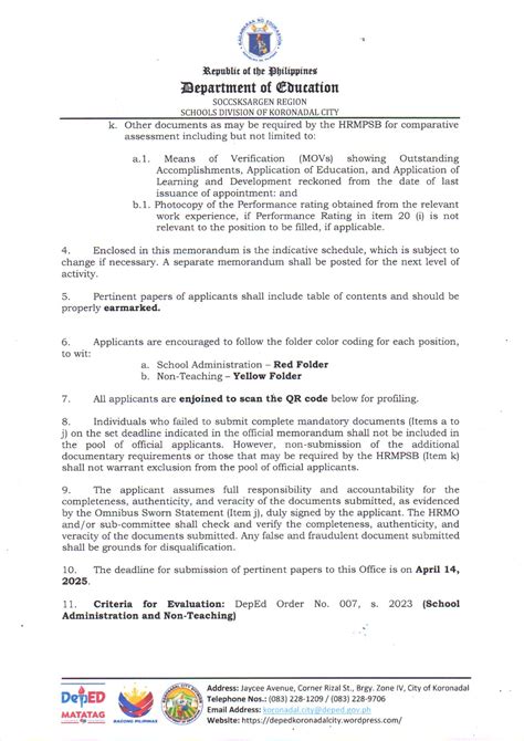 Dm Osds 2025 065 Deped Rxii Sdo Koronadal City Facebook