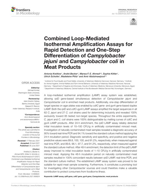 PDF Combined Loop Mediated Isothermal Amplification Assays For Rapid