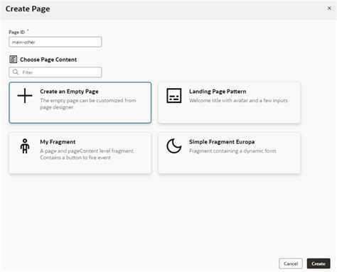 create pages from fragments