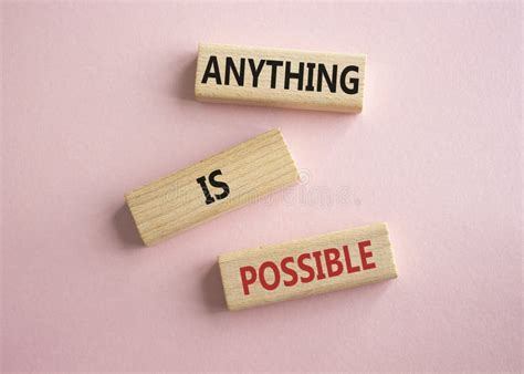 Anything Is Possible Symbol Wooden Blocks With Words Anything Is Possible Beautiful Pink