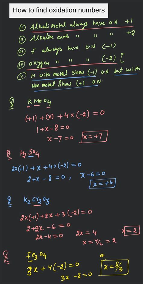 How To Find Oxidation Numbers Filo
