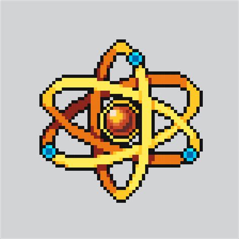 Pixel Art Illustration Atom Pixelated Atom Icon School Atom Symbol