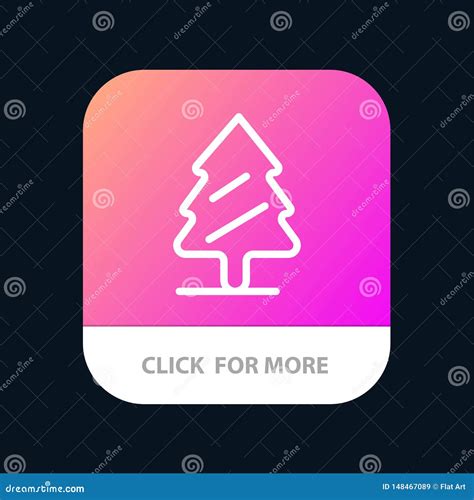 Nature Pine Spring Tree Mobile App Button Android And Ios Line