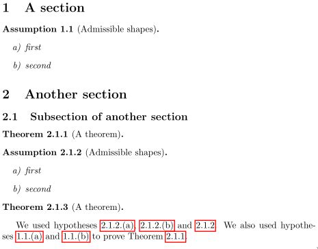 Cross Referencing Citing Different Enumerate Points With A Global