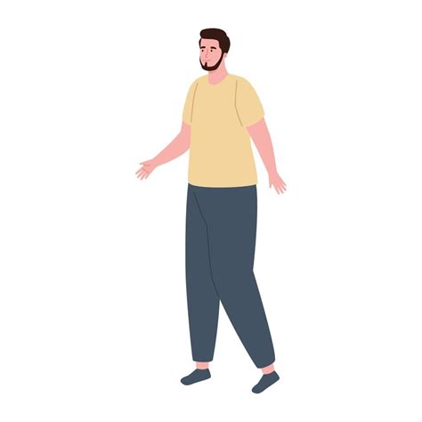 Bearded Man Standing Position 11263218 Vector Art At Vecteezy