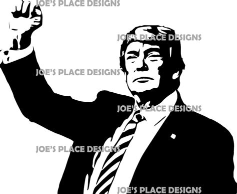 Trump With Raised Fist Vector Image Files Eps And Svg Formats Etsy