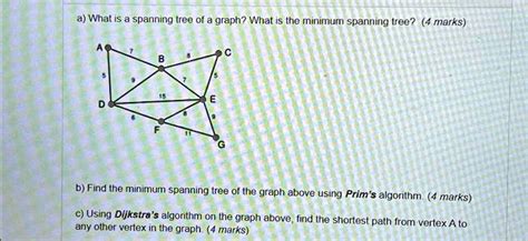 SOLVED A What Is A Spanning Tree Of A Graph What Is The Spanning
