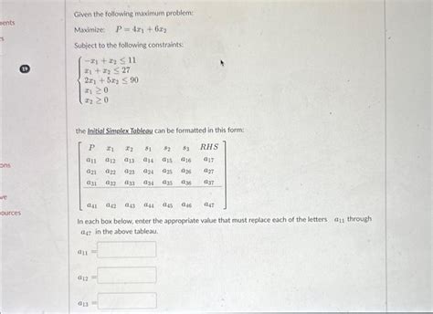 solved given the following maximum problem maximize
