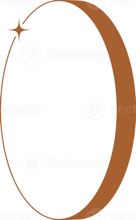 Aesthetic Oval Frame Shape Outline Minimal Graphic Element With Stars