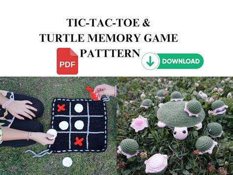 Crochet Turtle And Tic Tac Toe Memory Game Pattern Turtle Crochet Pattern Amigurumi Crochet