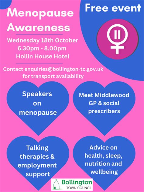 Menopause Awareness Event Bollington Town Council