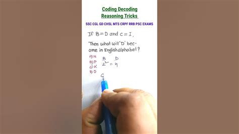 Coding Decoding Coding Decoding Reasoning Tricks Reasoning For Ssc Gd Chsl Mts Wbpsc Youtube
