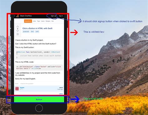 Javascript Click A Button In Html With Swift Stack Overflow