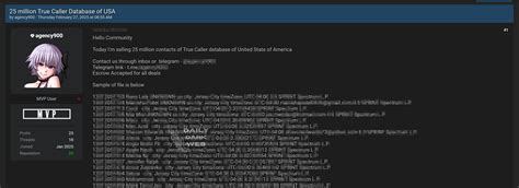 Alleged Data Breach Threat Actor Claims To Sell 25 Million Truecaller Contacts From The Usa