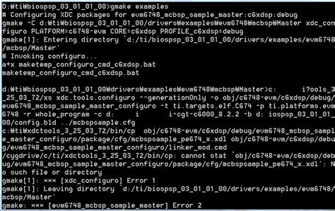 Rtosbiossw C6748 Psp Sample Application Make Error Processors Forum