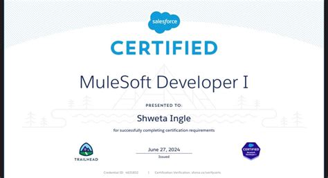 shweta ingle on linkedin mulesoft developer certification careergrowth integration salesforce