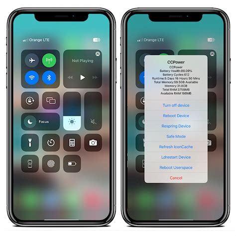 CCPower Tweak Brings Power Controls To CC On IOS