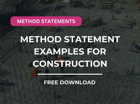Method Statement Examples For Construction Free Download