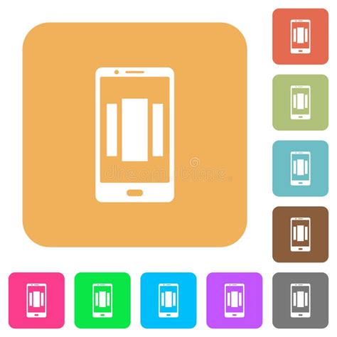 Setting Up Mobile Homescreen Rounded Square Flat Icons Stock Vector Illustration Of Homescreen