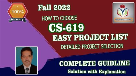 CS619 Final Project Selection Fall 2022 CS619 Easy Project List