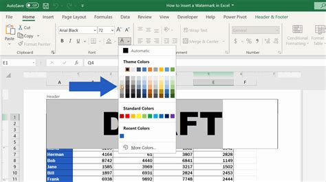 How To Insert A Watermark In Excel
