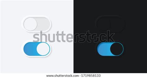 Minimalist Switch Button Neumorphism Design White Stock Vector Royalty