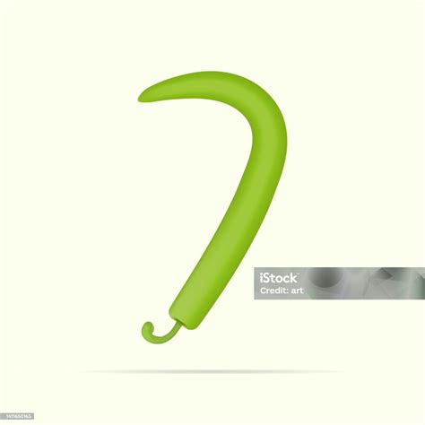 7 수 녹색 칠리 고추 디자인 건강하고 채식주의 자 디자인 자연 템플릿 야채 로고 등을위한 벡터 야채 글꼴 건강한 식생활에 대한