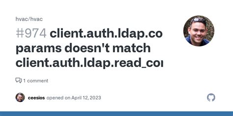 Nfigure Params Doesnt Match Clientauthldapreadconfiguration · Issue 974