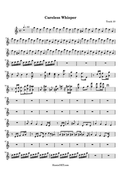 Alto Sax Careless Whisper Sheet Music