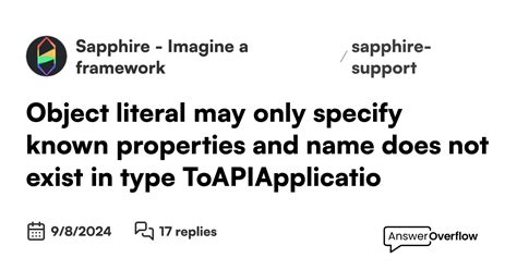Object Literal May Only Specify Known Properties And Name Does Not
