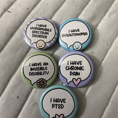 I Have I Am Disability Pinback Buttons Hidden Disability Awareness