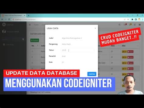 CRUD CODEIGNITER Edit Data Update Data Database Dengan Codeigniter YouTube