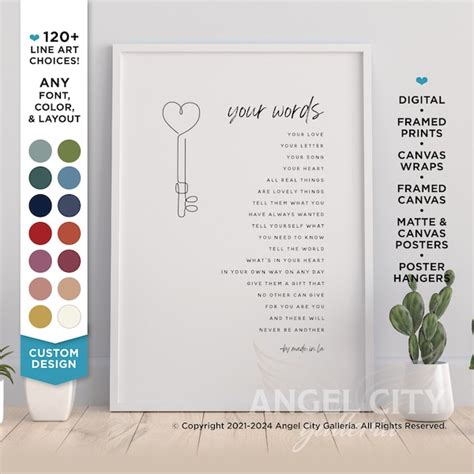 Custom Text Line Art Etsy