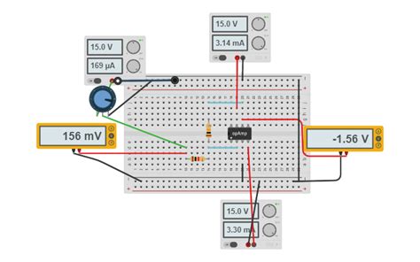 Circuit Design Inverted Amplifier Tinkercad