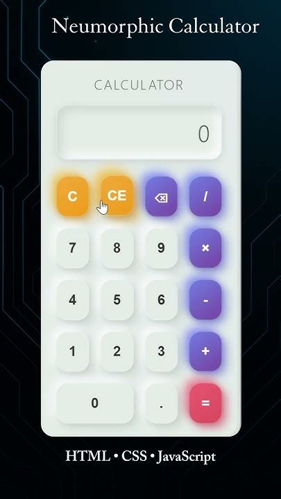 Neumorphic Calculator Ui 🔥 Html Css Js Aesthetic Soft Ui Design