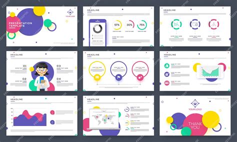 인포 그래픽이있는 프리젠 테이션 슬라이드 템플릿 프리미엄 벡터