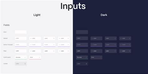 Input States For Dark And Light Mode Figma