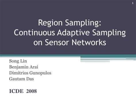 Ppt Region Sampling Continuous Adaptive Sampling On Sensor Networks