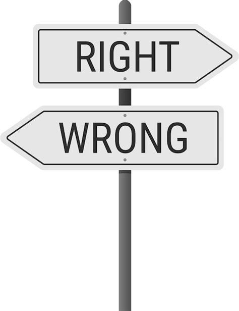 premium vector crossroad sign representing the right and wrong