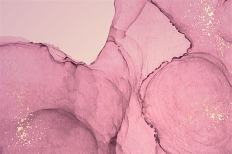 추상적인 분홍색 잉크 웨이브와 황금 빛 깔림 수채화 배경 0명에 대한 스톡 벡터 아트 및 기타 이미지 0명 건강관리와 의술 금색 Istock