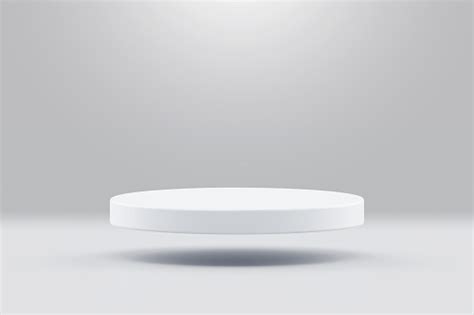 흰색 연단 배경 빈 받침대 프리젠 테이션 무대 장면 추상 플랫폼 쇼케이스 빈 스탠드 디스플레이 모형 3d 제품 디자인 럭셔리 라운드 최소 공중 부양 템플릿 고립 된 배경 0